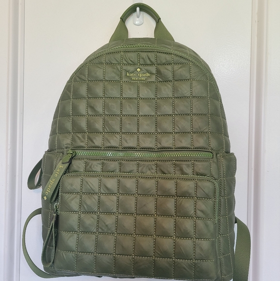 kate spade | Bags | Kate Spade Green Camden Quilted Backpack Euc | Poshmark